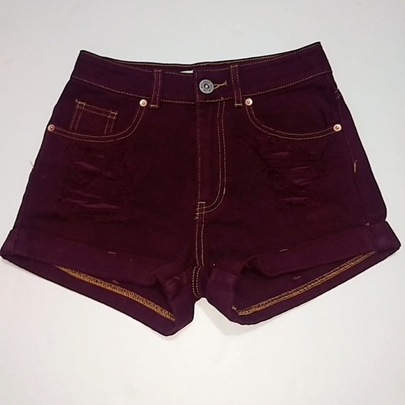 Bullhead | Shorts | Bullhead Pacsun Burgundy Distressed Mom Denim Jean ...